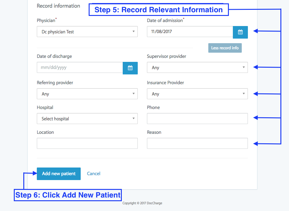 How to Add New Patients to DocCharge Desktop Portal